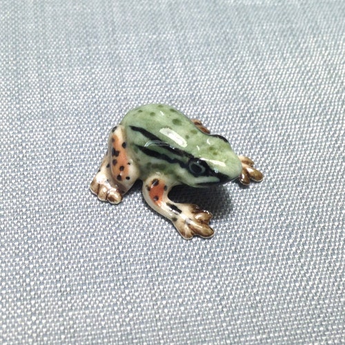Miniature Ceramic Funny Frog Toad Sitting Animal Reptile Cute | Etsy