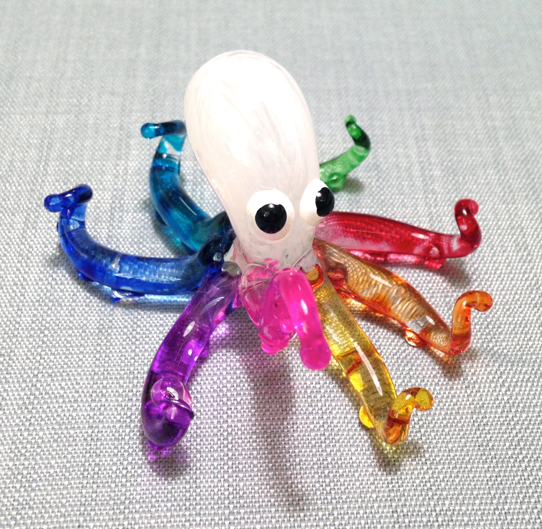 Glass Sculptures & Figurines Glass Art Mini Glass Octopus Figurine ...