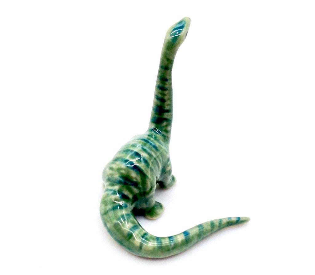Miniature Ceramic Dinosaur Dino Mini Jurassic Animal Little Green Blue ...