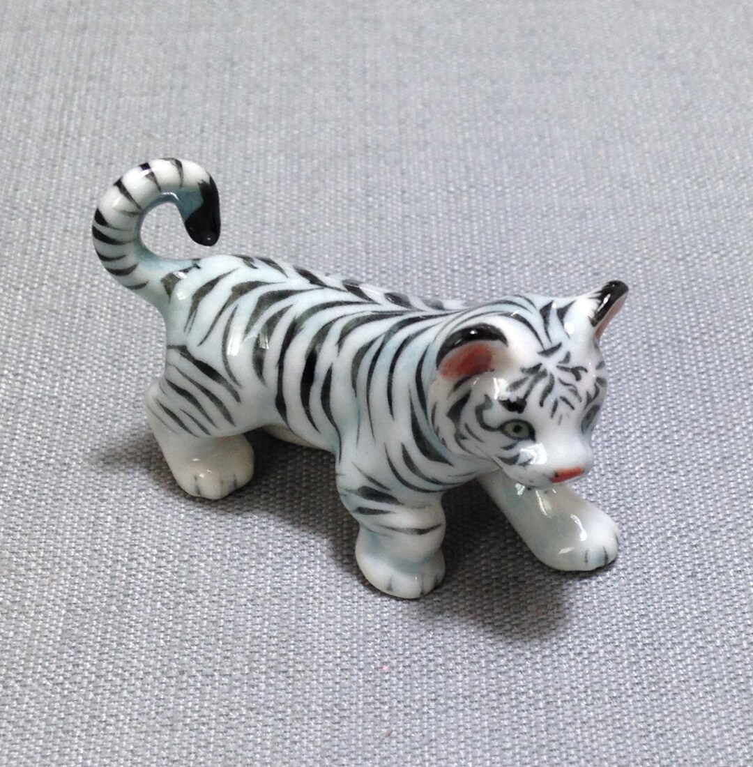 Miniature Ceramic Tiger Feline Baby Jungle Animal Cute Little - Etsy