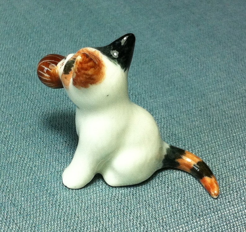 Miniature Ceramic Cat Kitty Kitten Animal Cute Little Tiny - Etsy