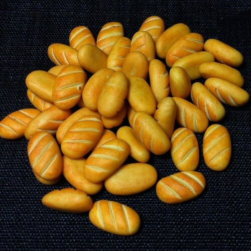 20 Miniature Dollhouse French Breads Mini Clay Polymer Bread - Etsy