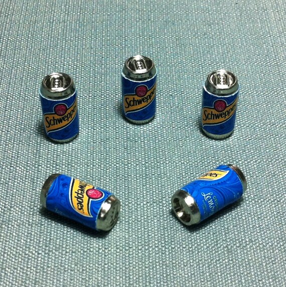 5 Miniature Blue Cans Plastic Drinks Refreshment Soda Can Cute | Etsy