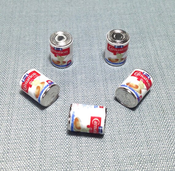 5 Miniature Dollhouse Condensed Milk Cans Plastic Canned Food | Etsy