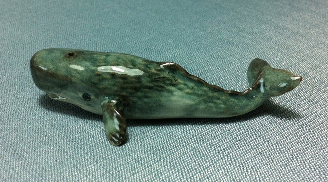 Miniature Ceramic Sperm Whale Funny Fish Sea Animal Cute | Etsy