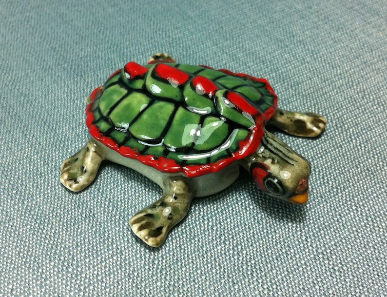 Miniature Ceramic Exotic Turtle Reptile Sea Animal Cute Little - Etsy