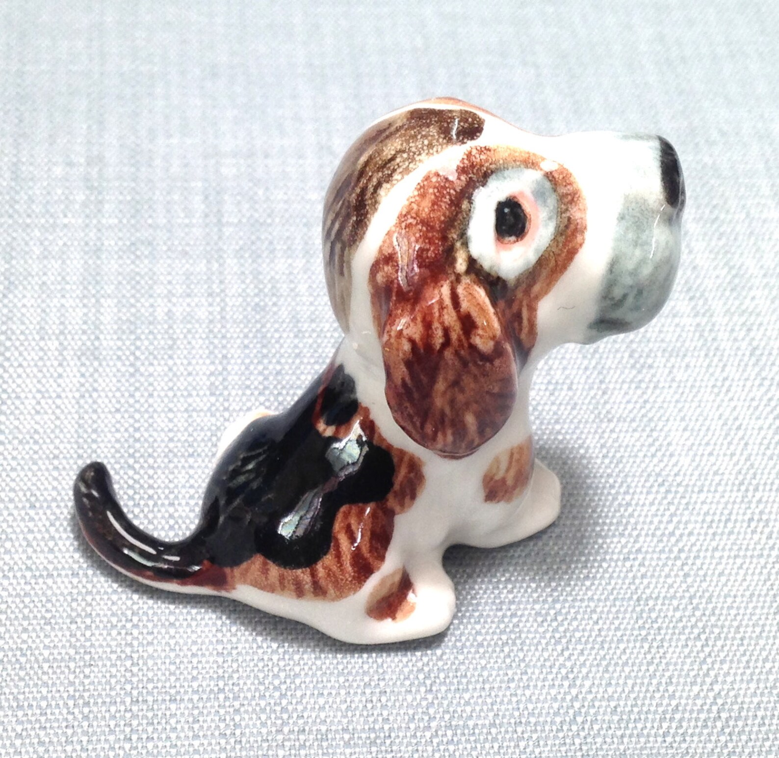 Miniature Ceramic Dog Beagle Puppy Sitting Animal Cute Little - Etsy