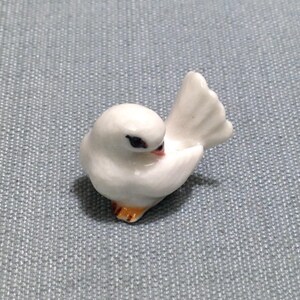 Miniature Ceramic White Dove Bird Animal Cute Little Tiny | Etsy