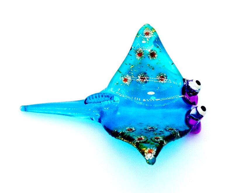 Miniature Hand Blown Glass Manta Ray Fish Sea Baby Animal Cute ...