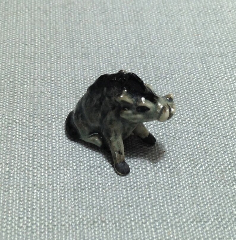 Miniature Ceramic Wild Boar Baby Sitting Razorback Animal Cute - Etsy