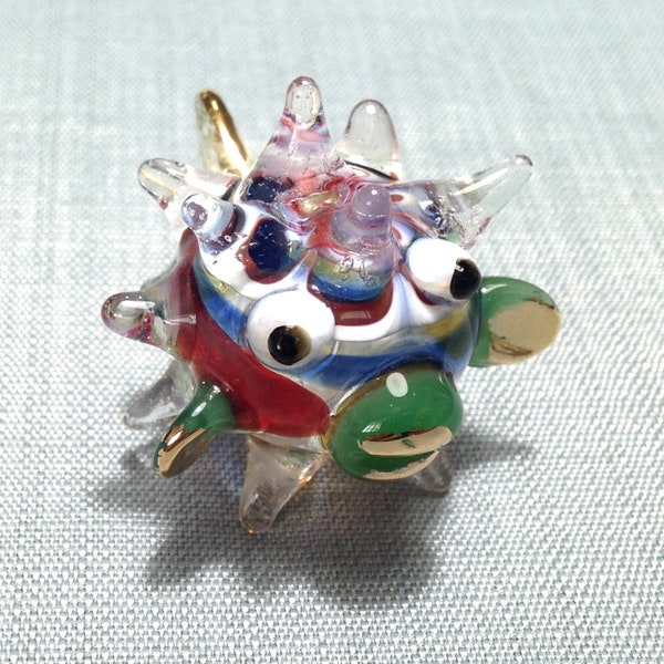 Tiny Glass Puffer Fish Figurine - Etsy
