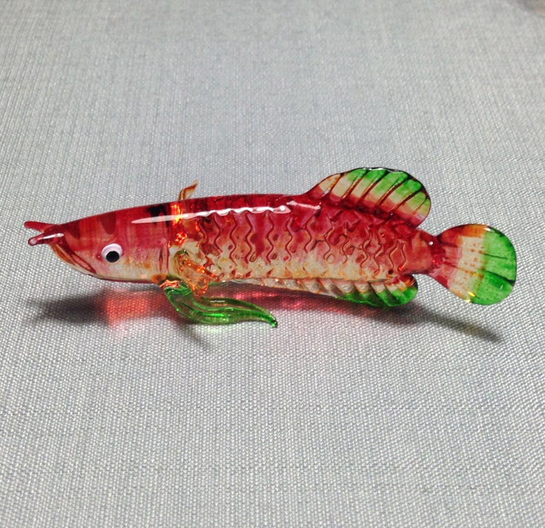 Hand Blown Glass Miniature Exotic Fish Animal Cute Red Yellow - Etsy