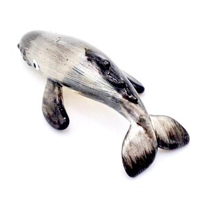 Hand Blown Glass Miniature Whale Fish Little Sea Ocean Animal Grey ...