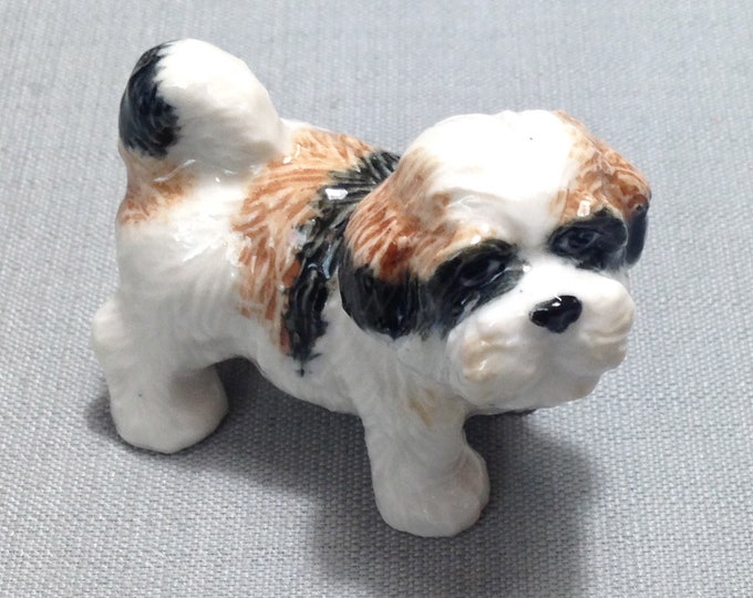 Miniature Ceramic Dog Shih Tzu Puppy Pet China Animal Cute Little Small ...
