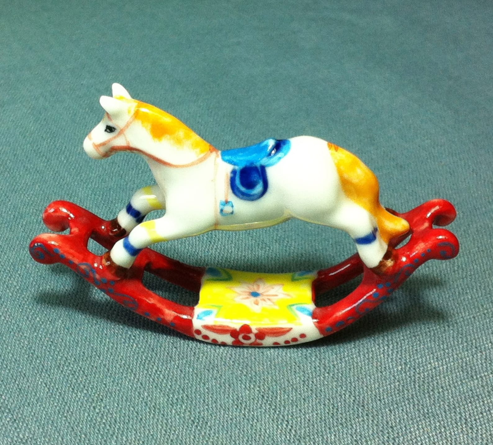 Miniature Ceramic Rocking Horse Chair Child Room Cute Little - Etsy