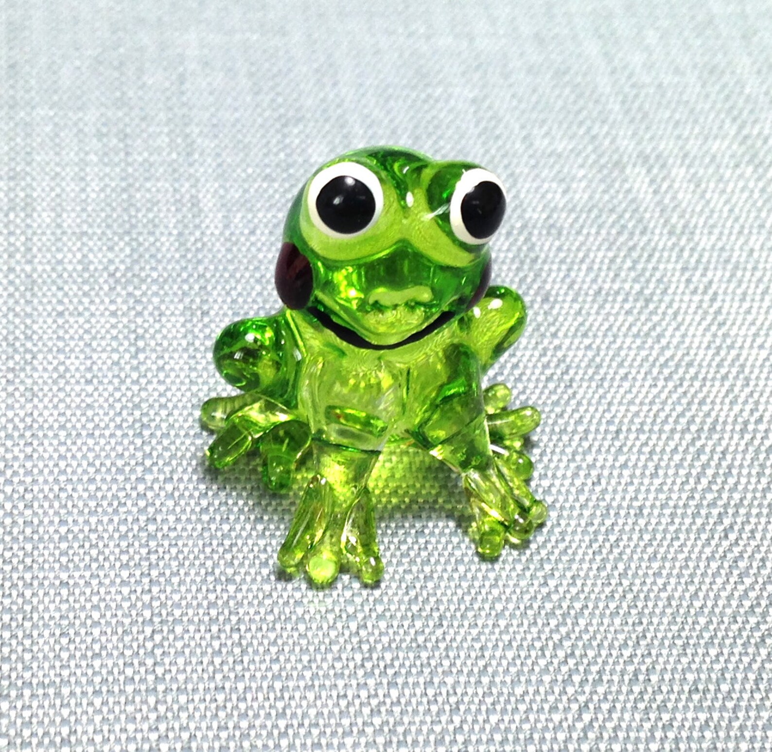 Hand Blown Glass Miniature Funny Toad Frog Sitting Animal Cute - Etsy