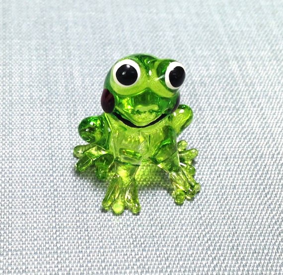 Art & Collectibles Frog pendant Blown Glass Frog Sculpture Frog ...