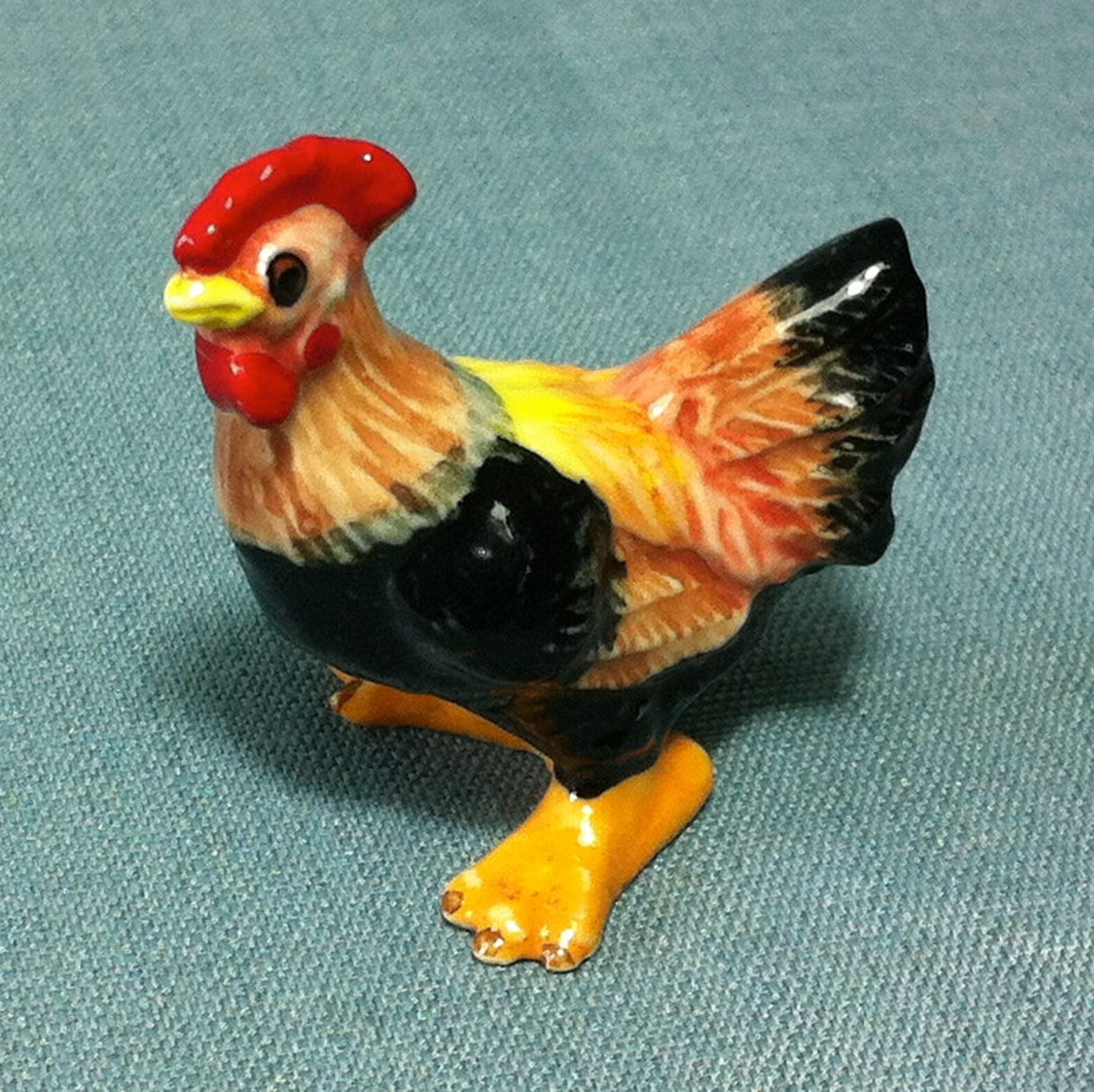 Miniature Ceramic Rooster Hen Chicken Animal Cute Little Small - Etsy