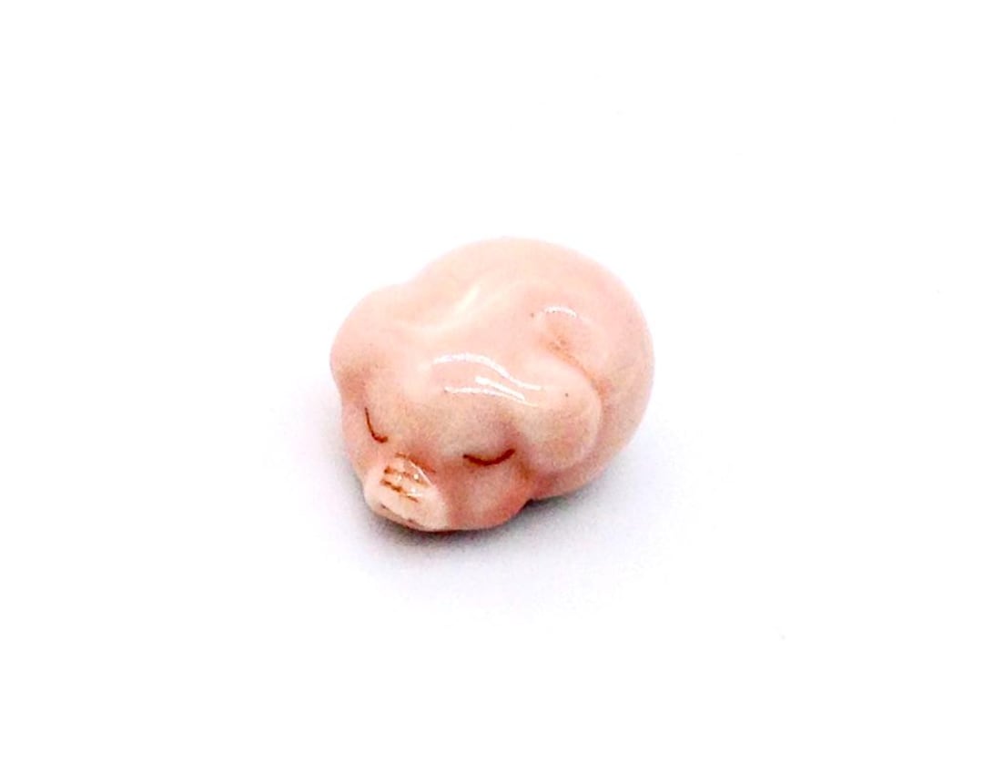 Miniature Ceramic Pig Piglet Sleep Mini Animal Baby Little Pink ...