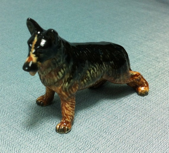 Miniature Ceramic German Shepherd Dog Animal Cute Little Tiny | Etsy