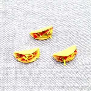 10 Miniature Dollhouse Tacos Clay Polymer Tiny Mexican Snack Small Taco ...