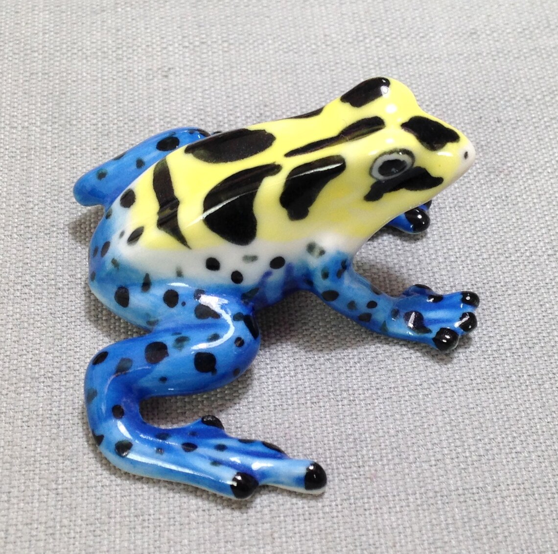 Miniature Ceramic Frog Toad Animal Cute Little Tiny Small Blue - Etsy