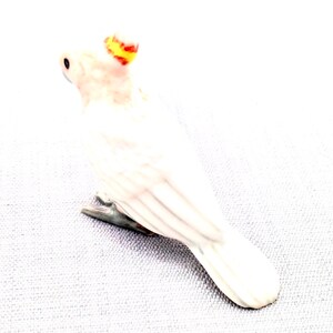 Miniature Ceramic Parrot Exotic Bird Animal Cute Little Pink White ...