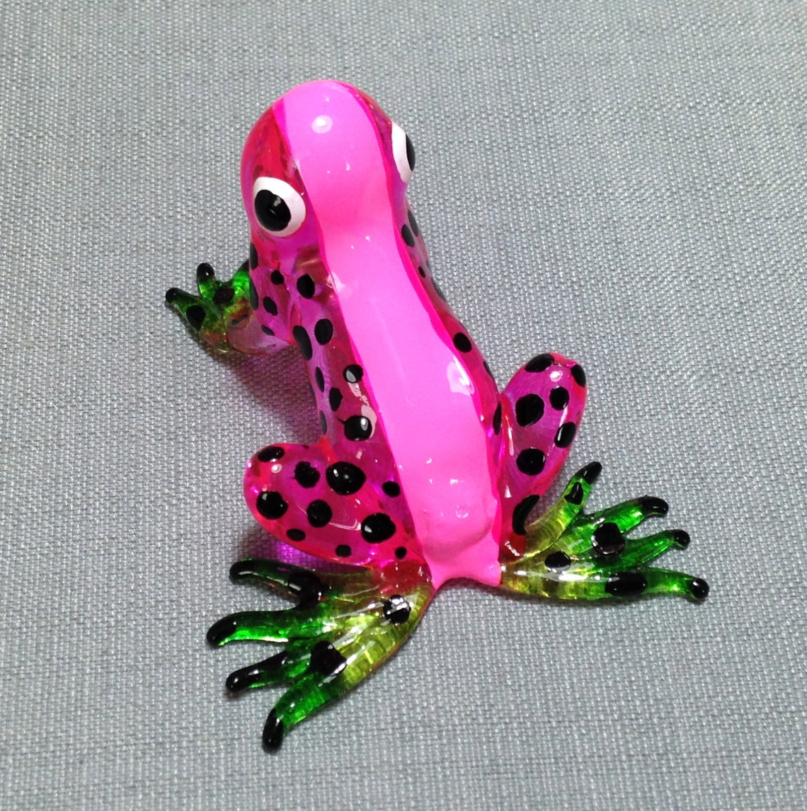 Hand Blown Glass Funny Miniature Toad Frog Reptile Animal Pink - Etsy