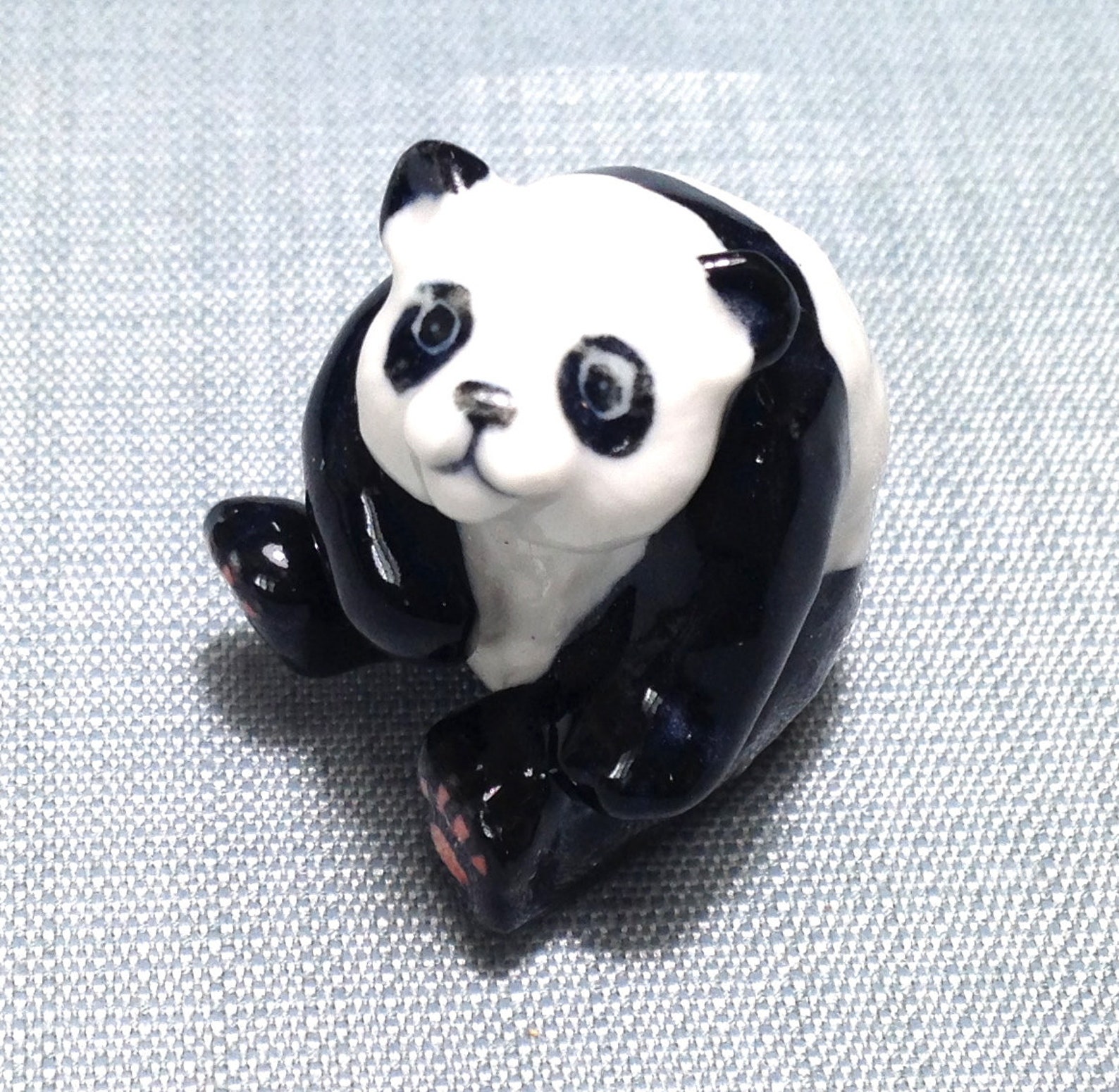 Miniature Ceramic Chinese Panda Bear Sitting Animal Cute - Etsy