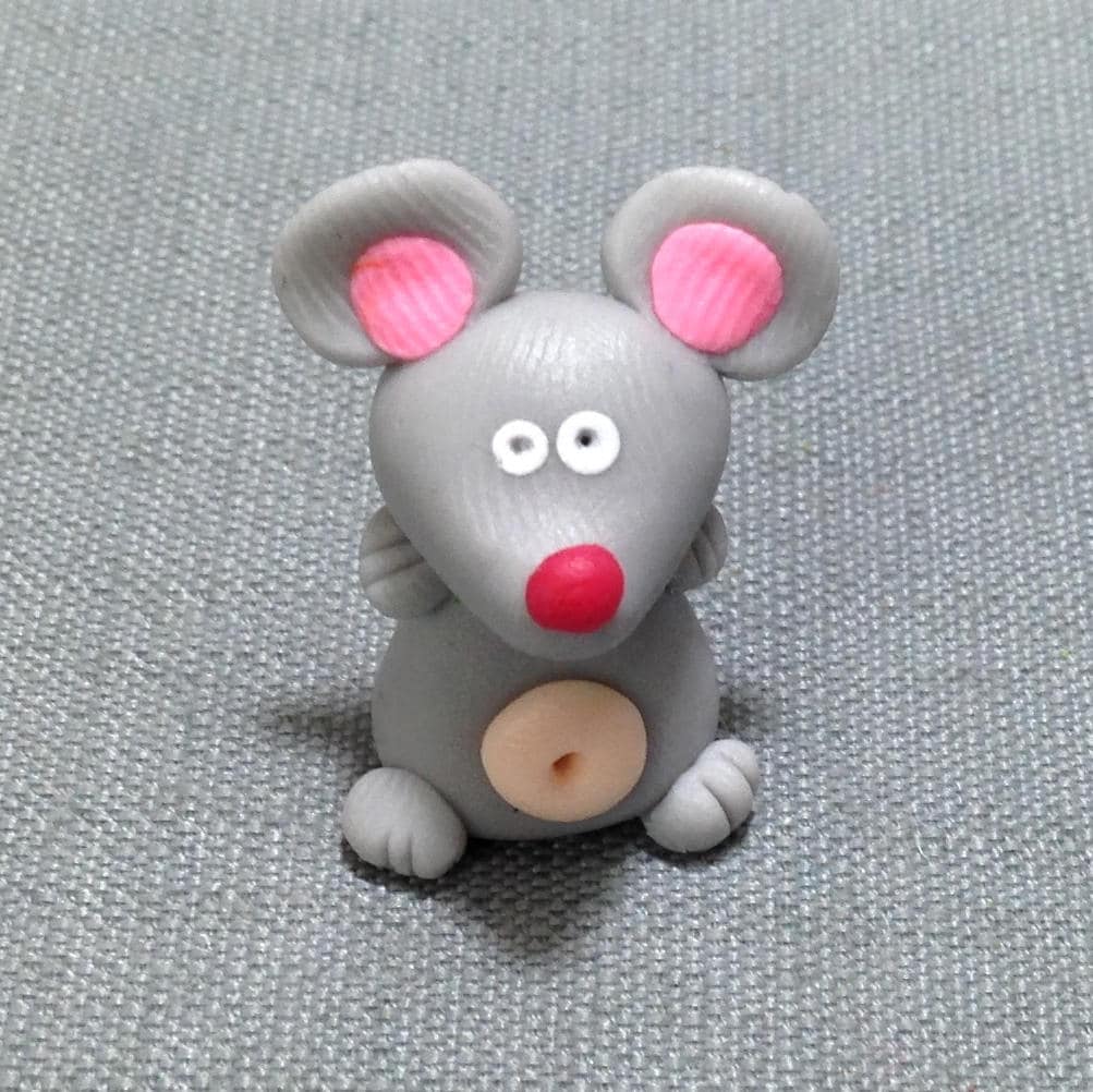 Miniature Funny Mouse Rat Grey Clay Polymer Cute Little | Etsy
