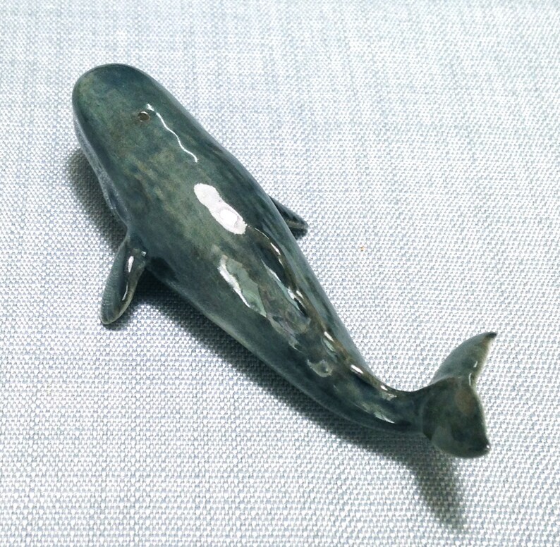 Miniature Ceramic Sperm Whale Funny Fish Sea Animal Cute - Etsy