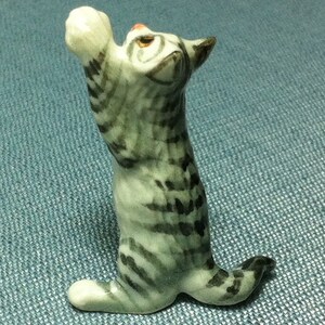 Miniature Ceramic Cat Kitty Standing Animal Cute Little Tiny - Etsy