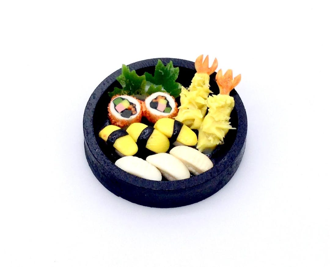 Japanese Sushi Set Miniature Dollhouse Clay Polymer Tiny Food Supply ...