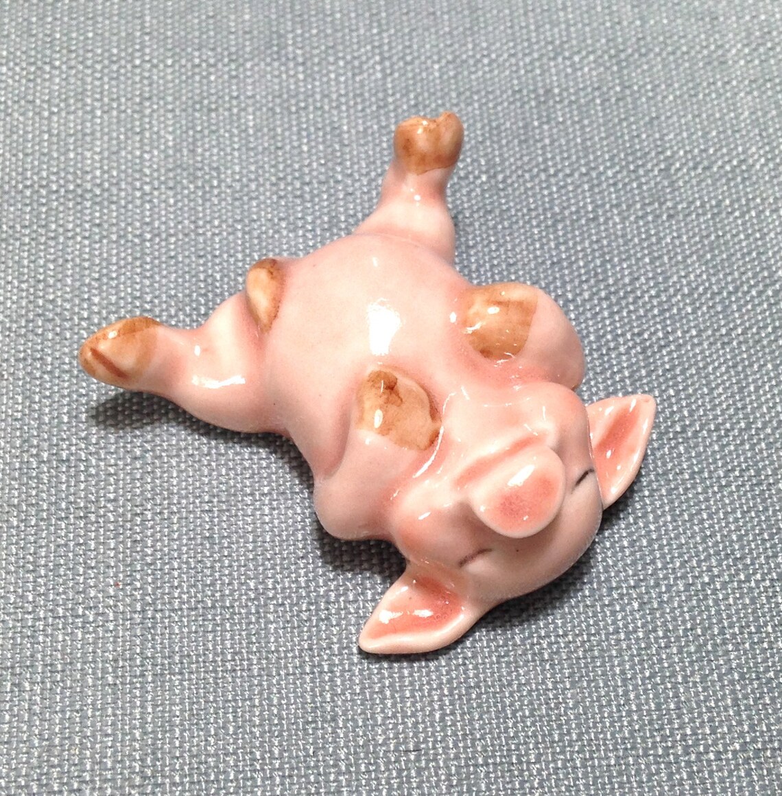 Miniature Ceramic Pig Pork Piglet Laying Animal Cute Little - Etsy
