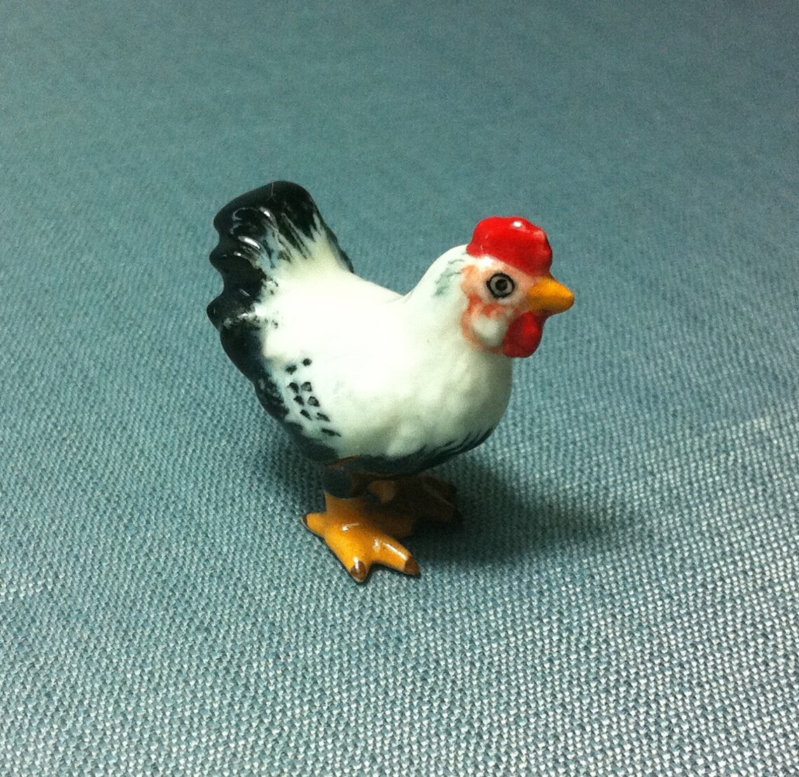 Miniature Ceramic Rooster Hen Chicken Animal Cute Little Tiny - Etsy