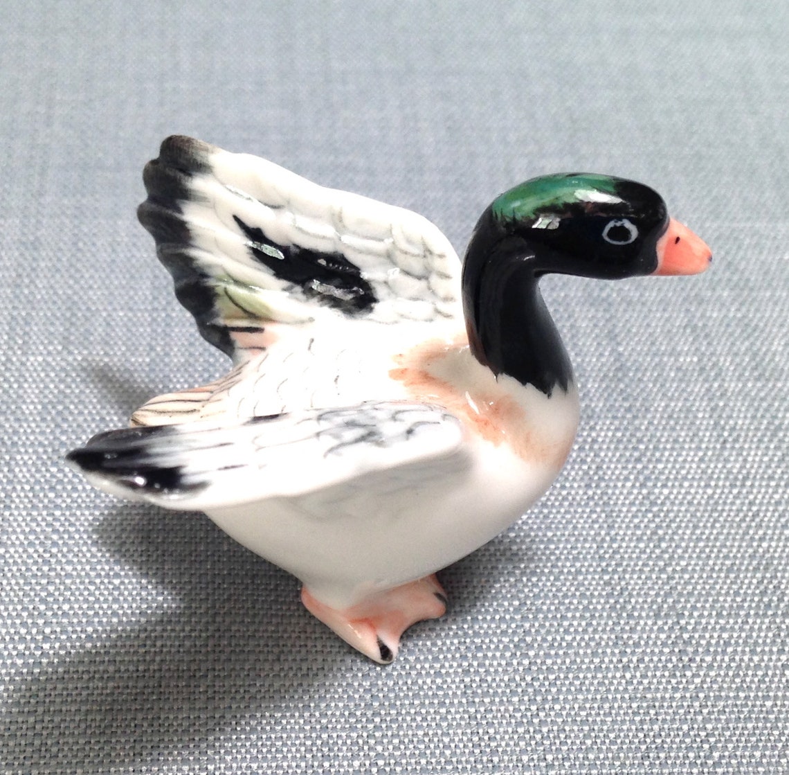 Miniature Ceramic Duck Bird Funny Animal Cute Little Tiny | Etsy