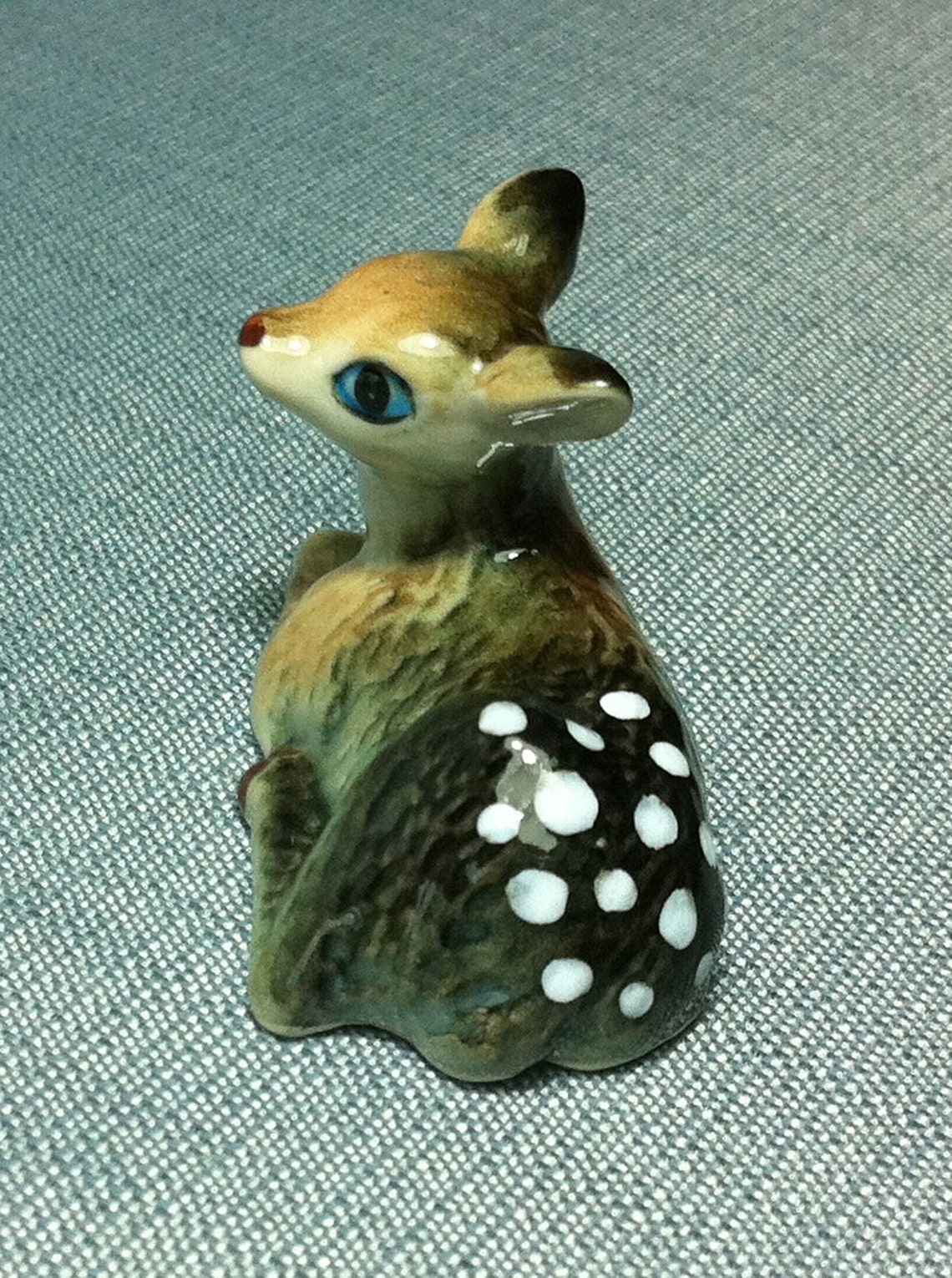 Miniature Ceramic Fawn Deer Sitting Animal Cute Little Tiny | Etsy