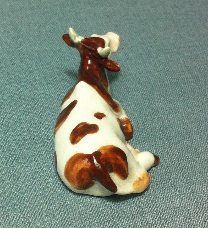 Miniature Ceramic Farm Cow Bull Animal Cute Little Tiny Small | Etsy