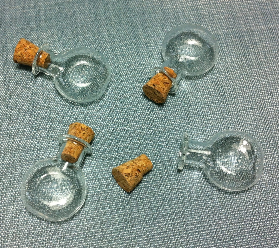 4 Jars Jar Vial Vials Cork Containers Storage Clear Glass - Etsy