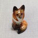 Miniature Ceramic Fox Baby Sitting Animal Forest Cute Little | Etsy