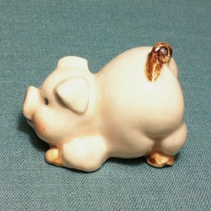 Miniature Ceramic Pig Pork Piglet Laying Animal Cute Little | Etsy