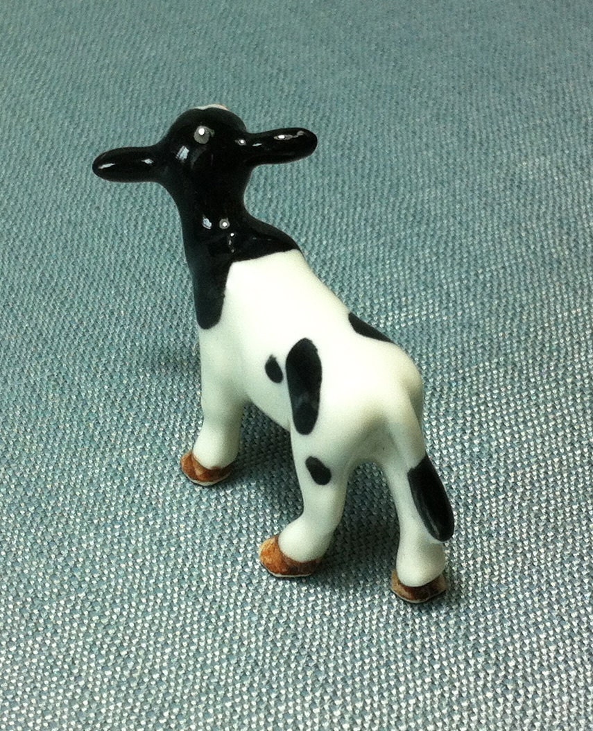 Miniature Ceramic Calf Baby Cow Animal Cute Little Tiny Small - Etsy