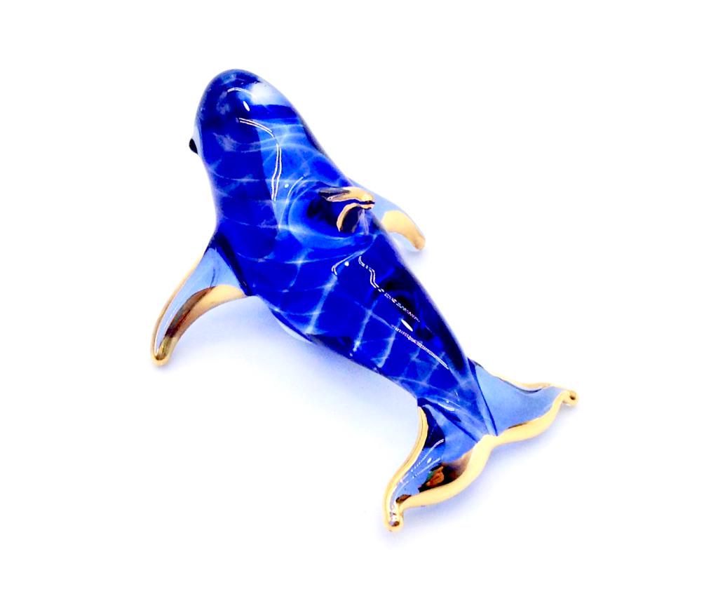 Orca Miniature Glass Killer Whale Animal Little Blue White Figurine ...