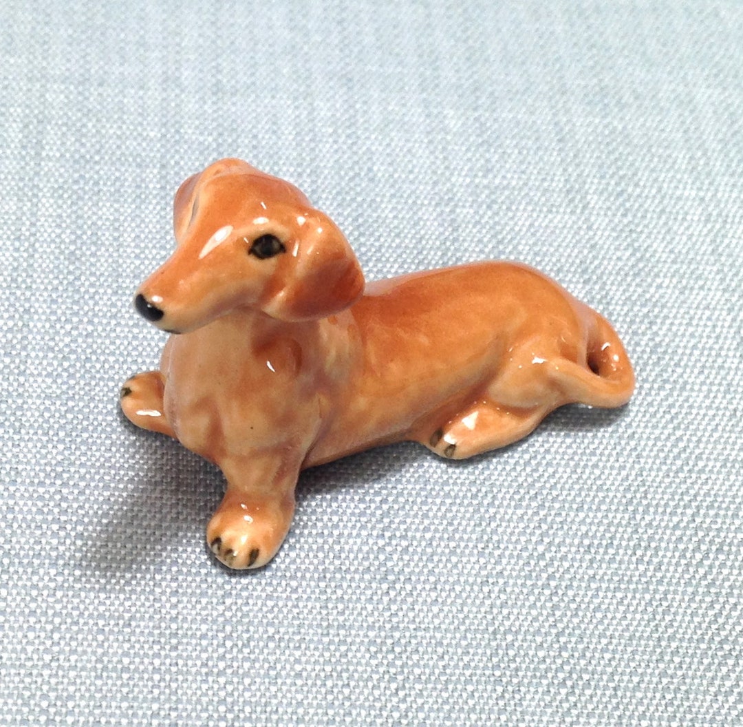 Miniature Ceramic Dog Dachshund Animal Cute Little Tiny Small - Etsy