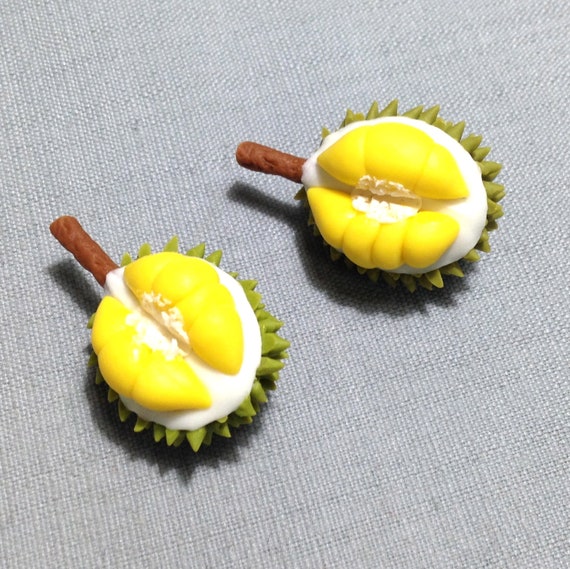 2 Miniature Dollhouse Half Durian Asia Fruit Clay Polymer - Etsy