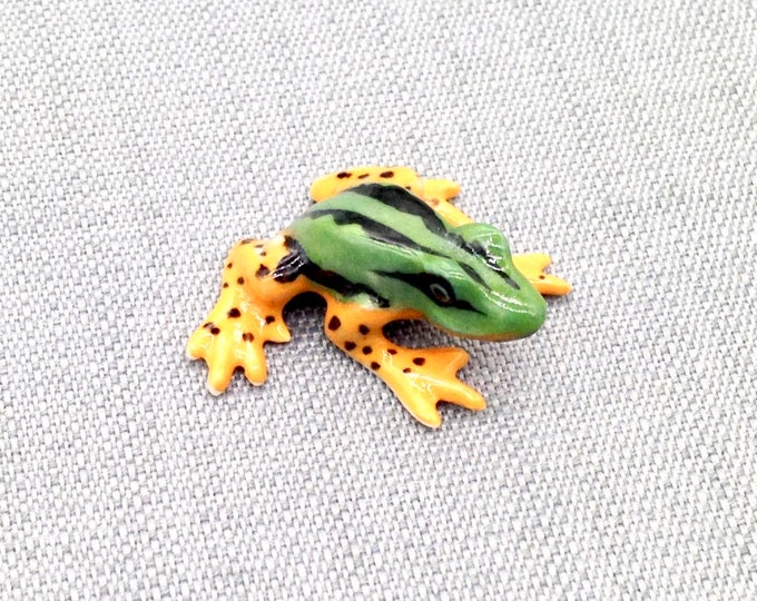 Miniature Ceramic Frog Toad Mini Baby Animal Cute Little Small Yellow ...