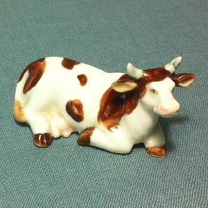 Miniature Ceramic Farm Cow Bull Animal Cute Little Tiny Small | Etsy