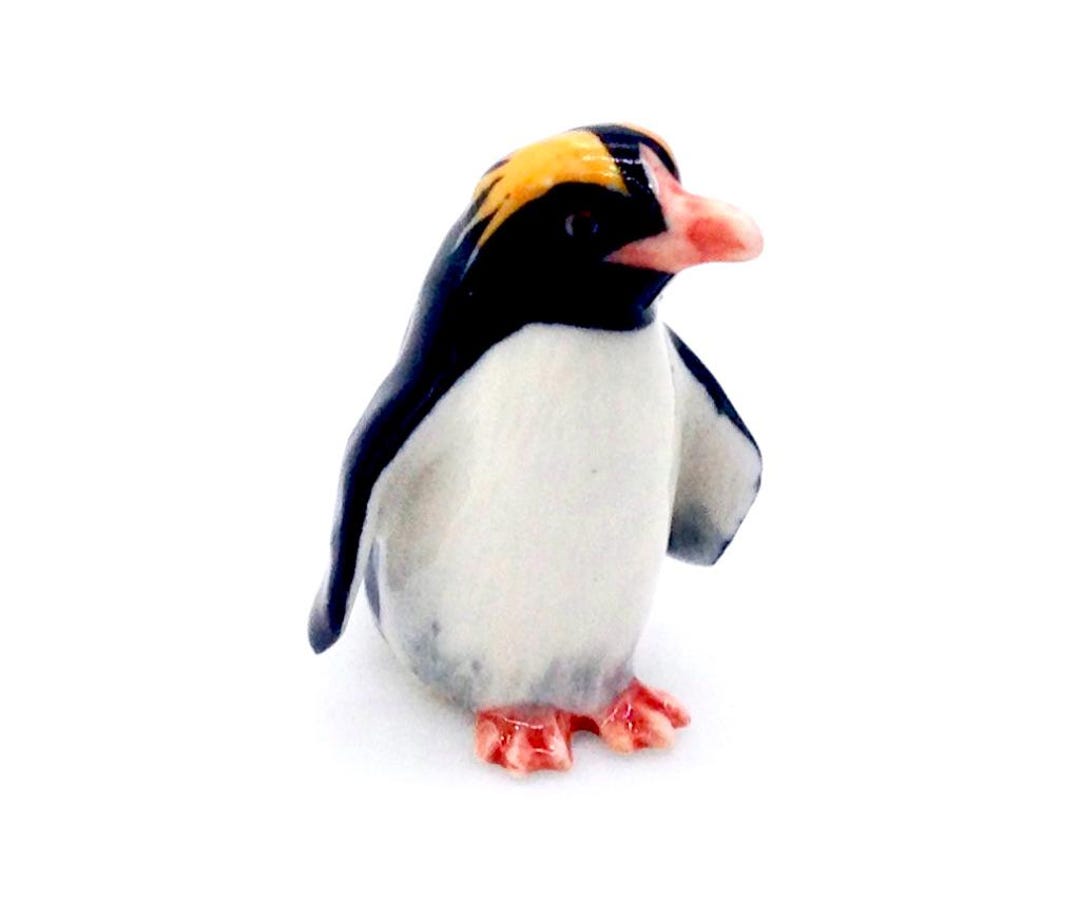 Miniature Ceramic Penguin Macaroni Bird Animal Little White Black ...