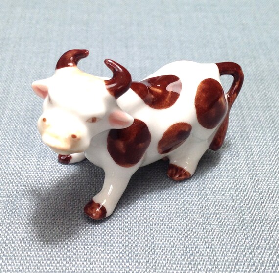 Miniature Ceramic Farm Cow Bull Animal Cute Little Tiny Small - Etsy
