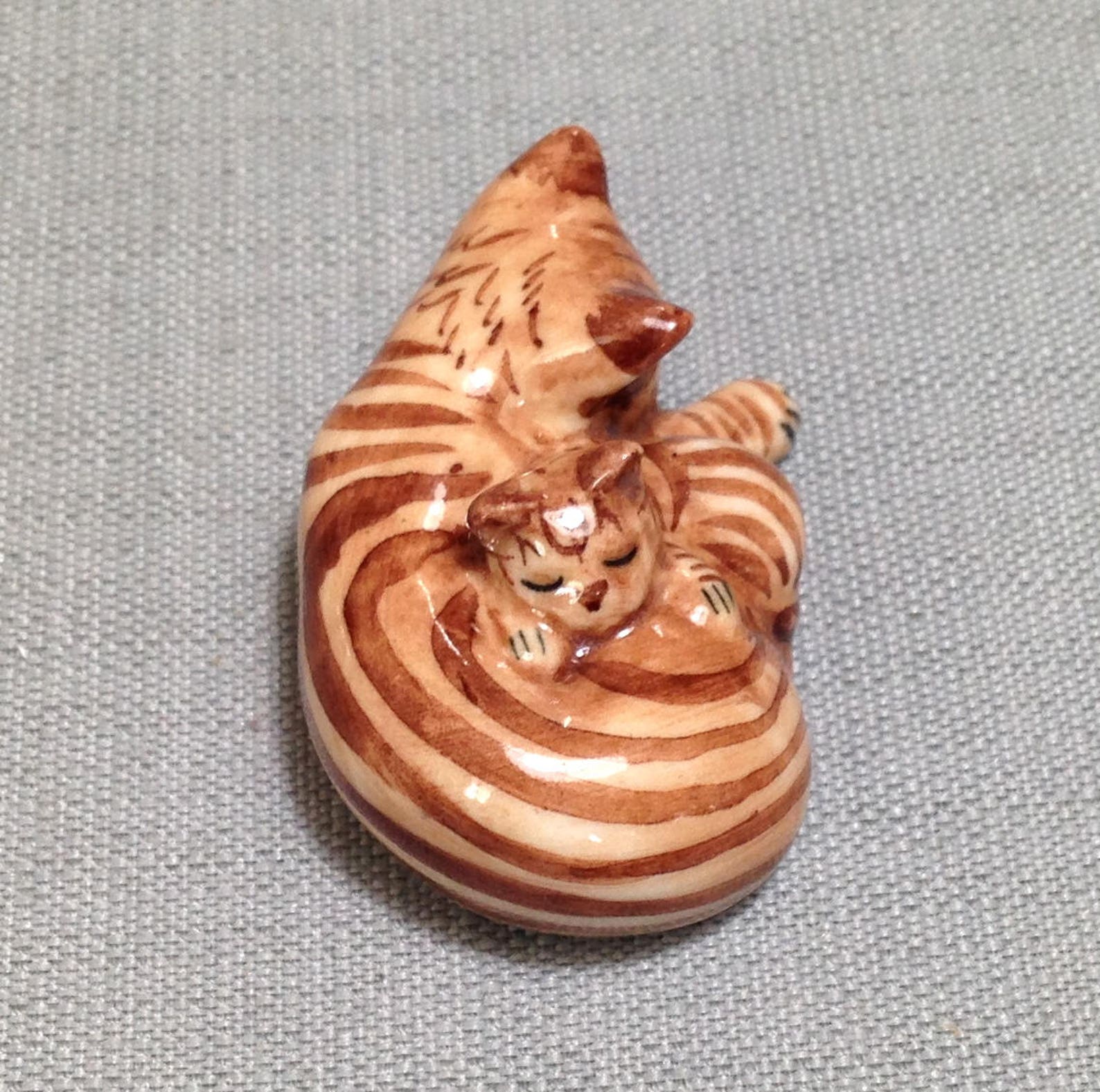 Miniature Ceramic Cats Cat Family Kitty Animal Cute Little | Etsy